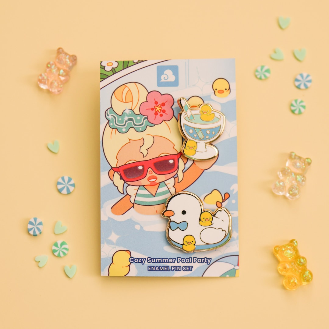 Enamel Pin - Cozy Summer Pool Party Pin Set - Etsy