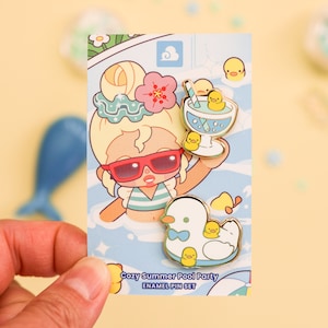 Enamel Pin - Cozy Summer Pool Party Pin Set - Etsy