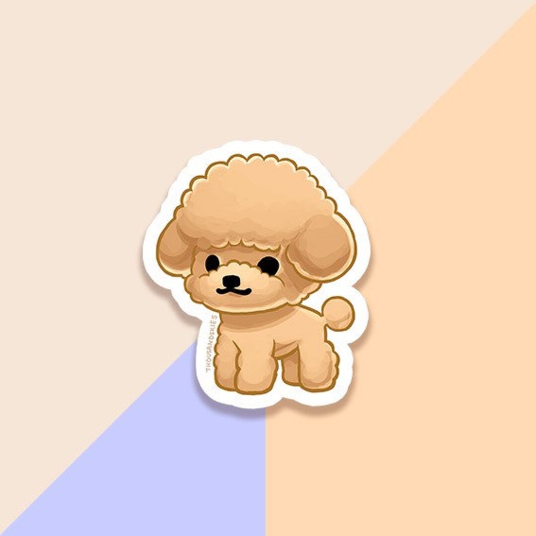Vinyl Sticker Toy Poodle - Apricot - Etsy
