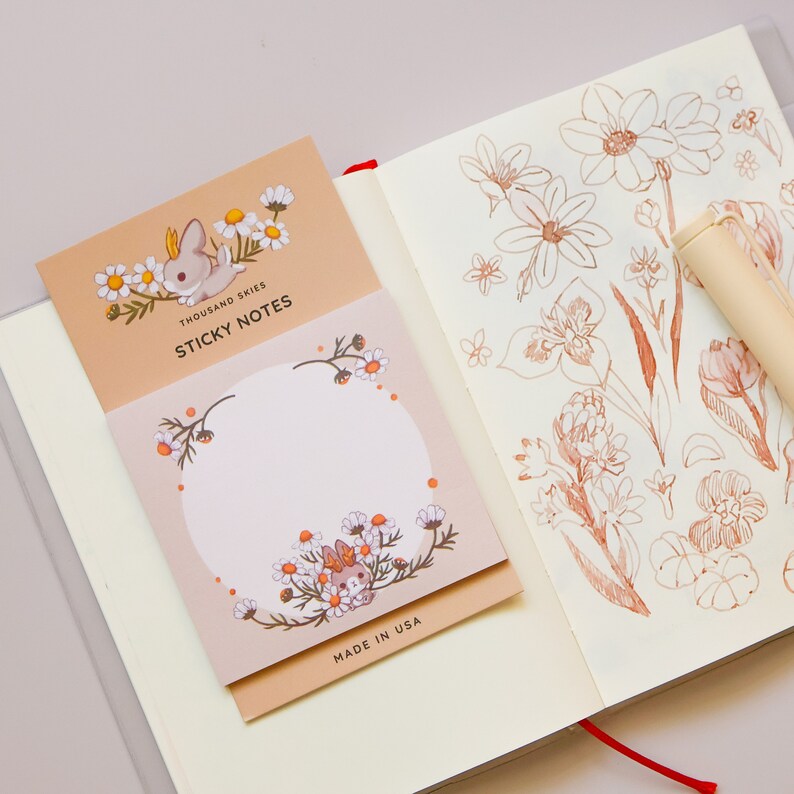 Sticky Notes - Jackalope's Garden (cream) - Etsy
