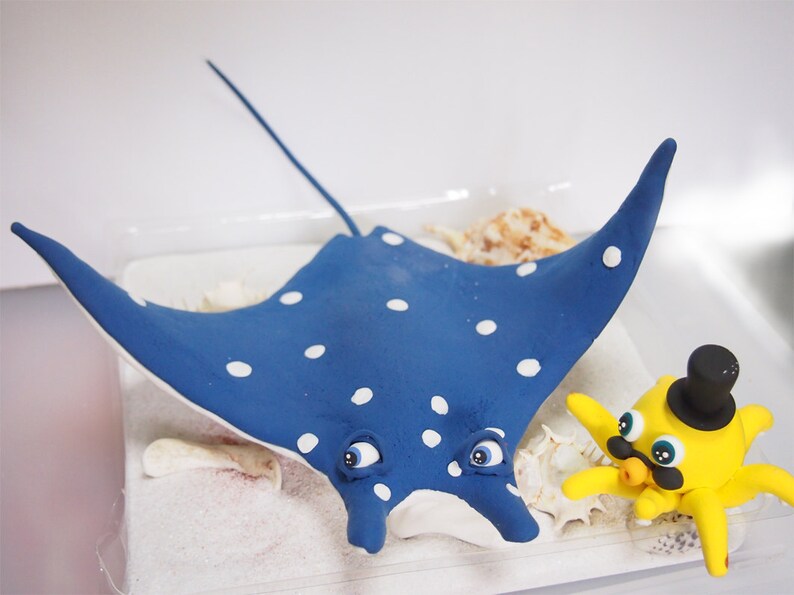Lovely Blue Manta ray Cake Topper | Etsy