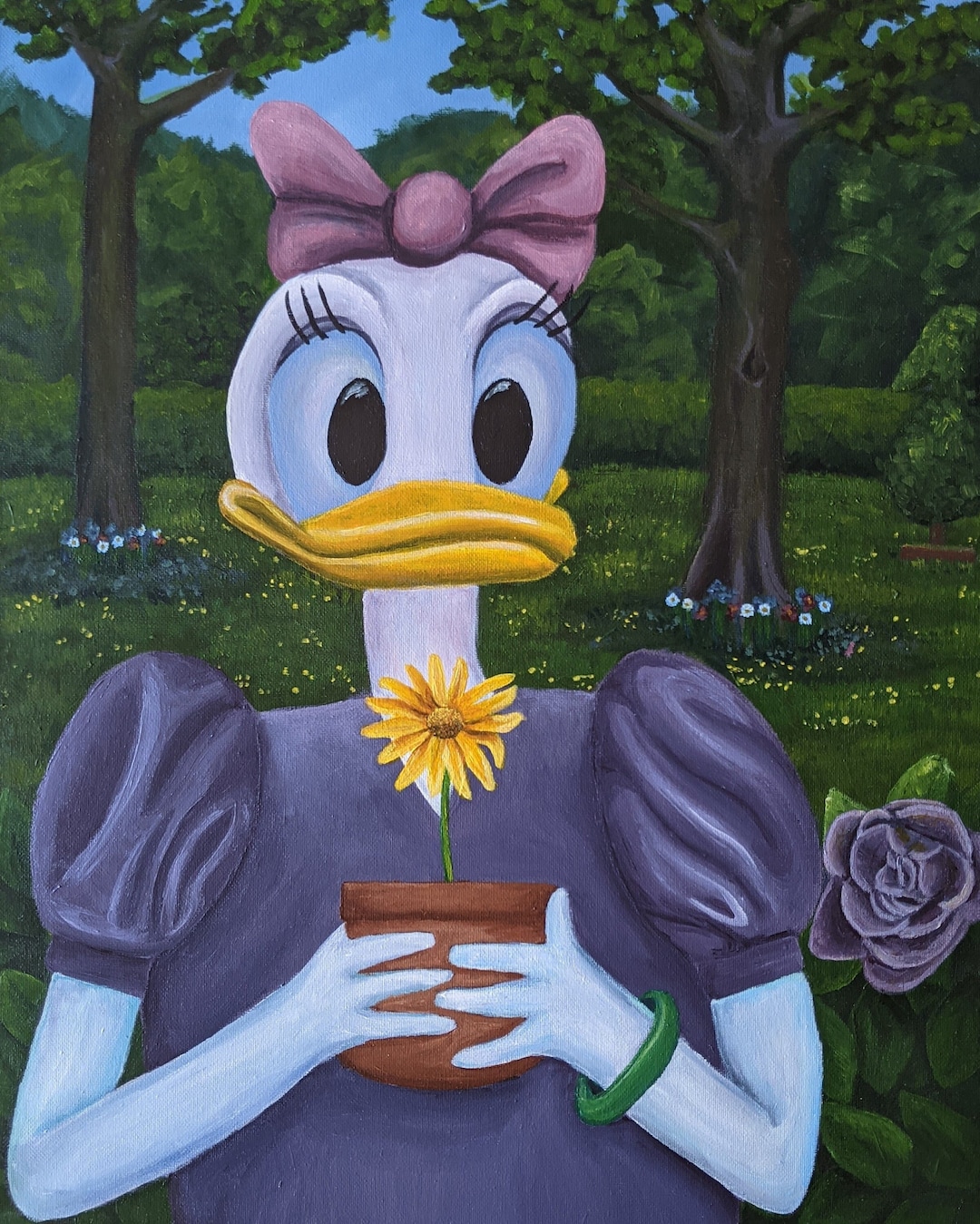 Daisy Duck in Disney's Toontown | Original Painting | 16 X 20 In. - Etsy