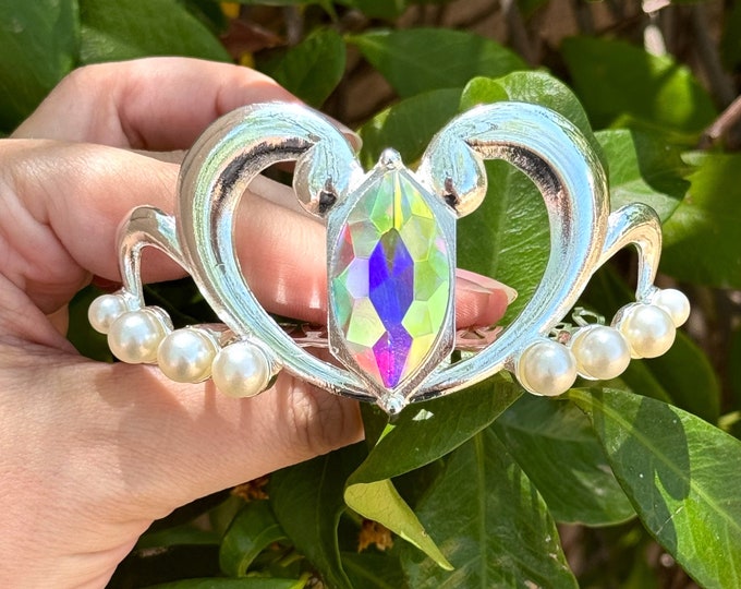 Serenity Queen Moon Tiara Comb Crystal Rhinestone Metal Crown Sailor ...