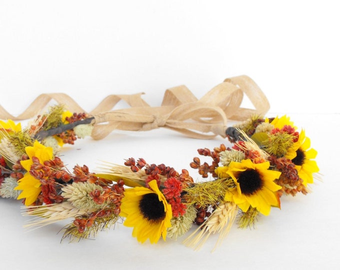 Fall Wedding Hair Crown-autumn Wedding Headpiece-sunflower Wedding ...