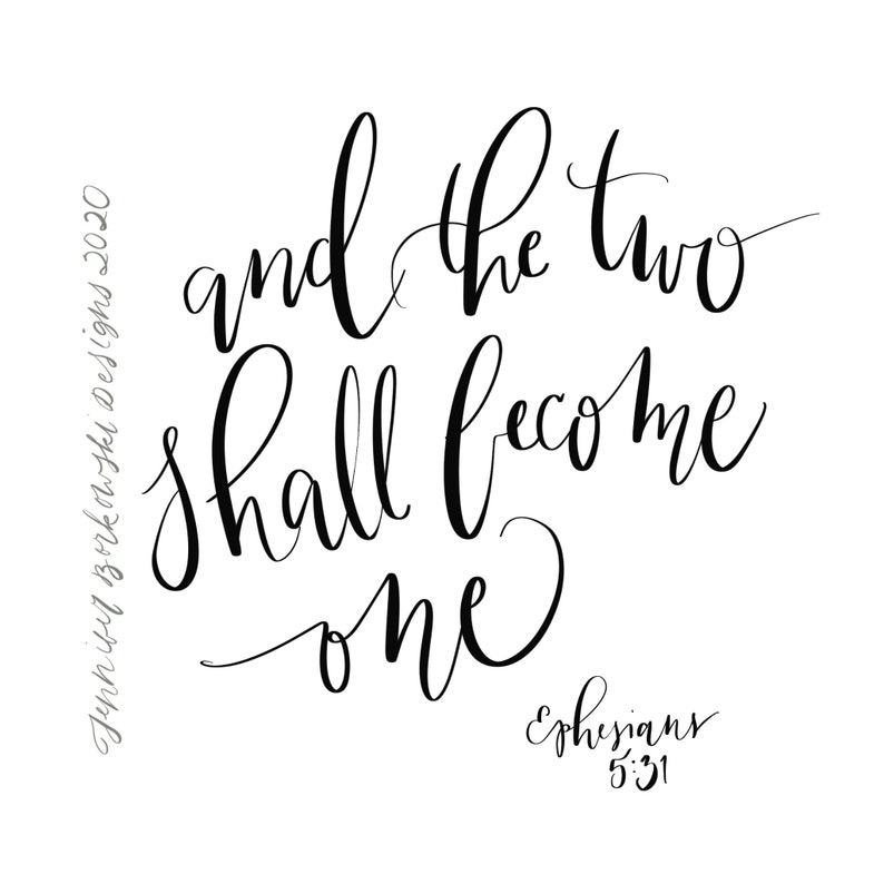 And the Two Shall Become One Ephesians 5:31 Graphic/print - Etsy