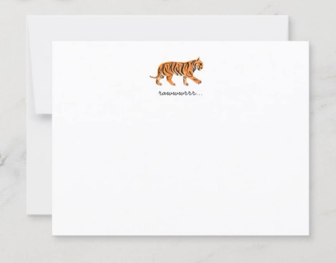 Hand-drawn Tiger Notecards: Personalized Stationery - Etsy
