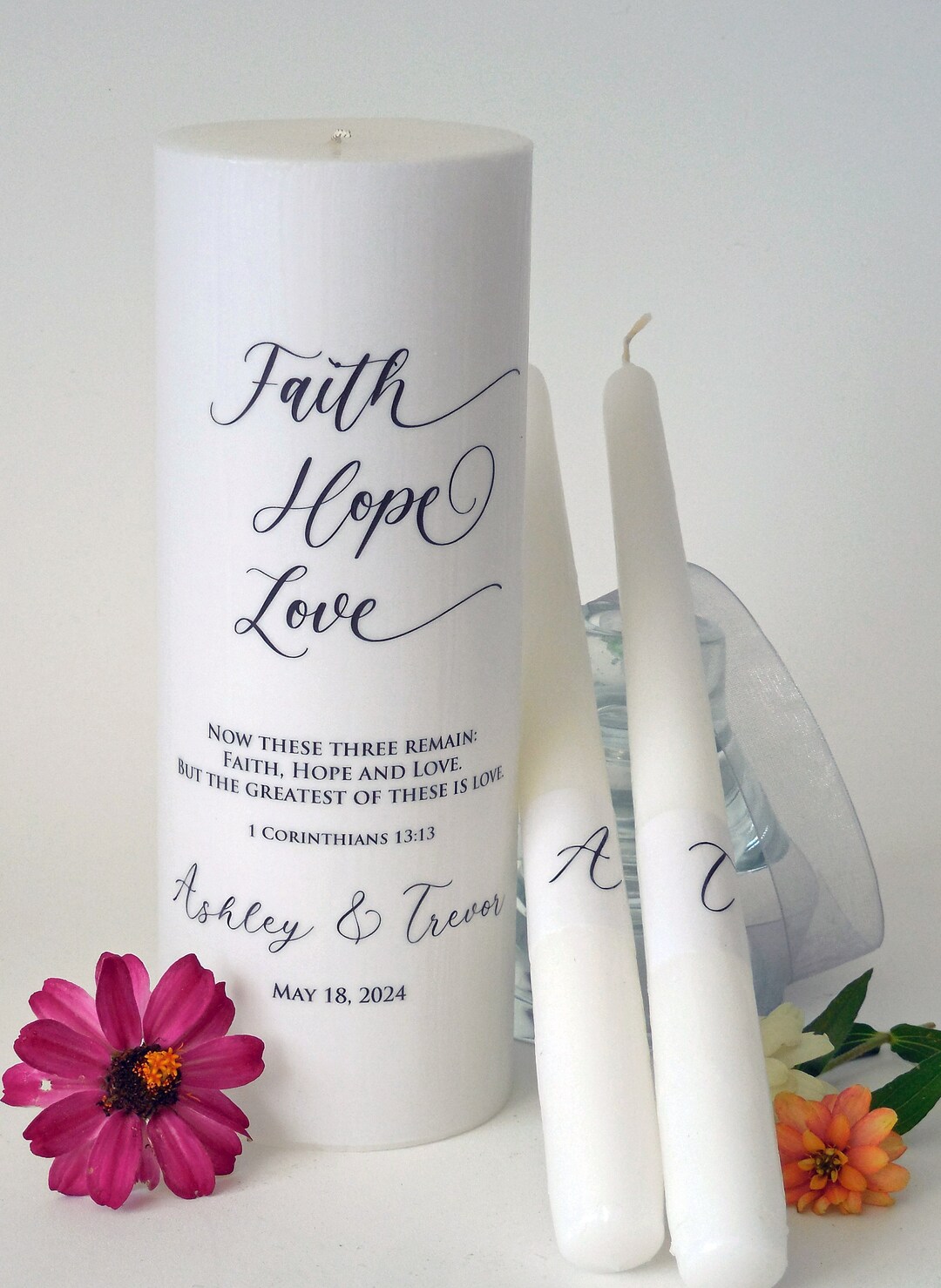 Faith Hope Love Wedding Unity Candles - Black - Etsy