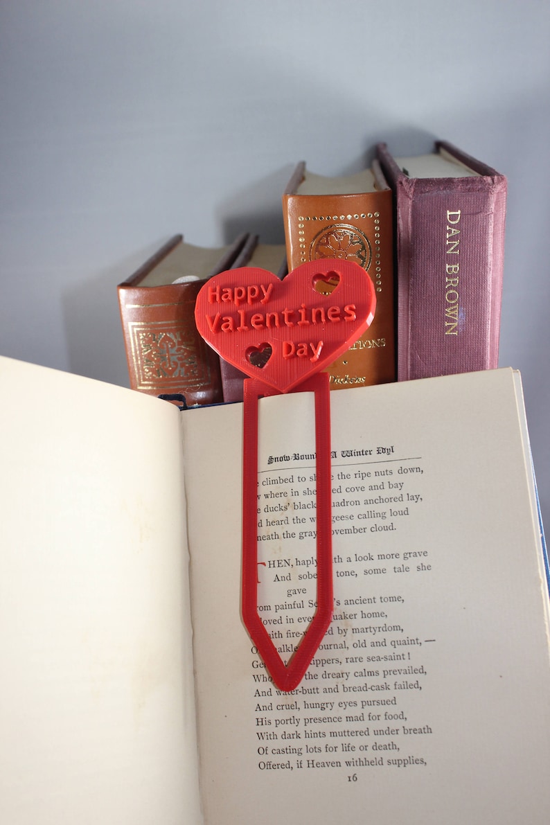 Heart Valentines Day 3D Printed Custom Bookmark or Page Holder | Etsy