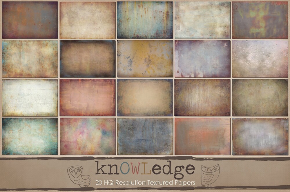 Fine Art Digital Textures Set "triple Owlsomeness", 60 HQ Resolution ...
