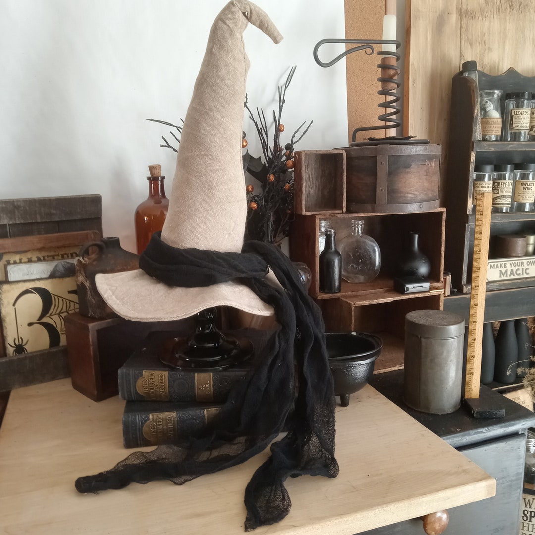 The Good Witch Hat, off White Neutral Halloween Decor, Large, Witchy - Etsy