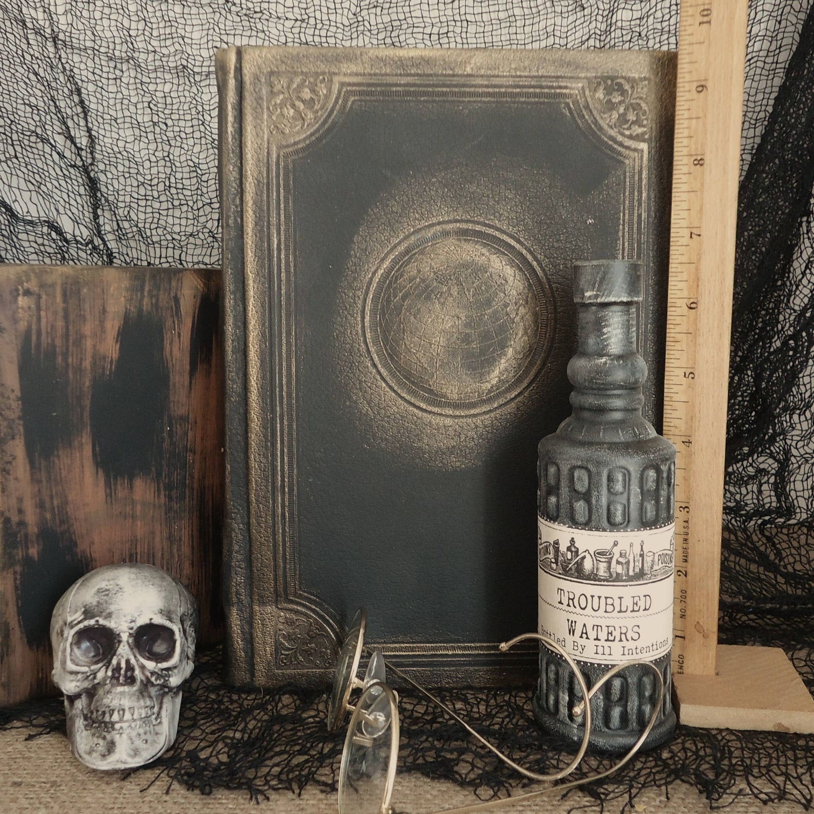 Spooky Creepy Halloween Book Display Decor Apothecary Haunted House ...