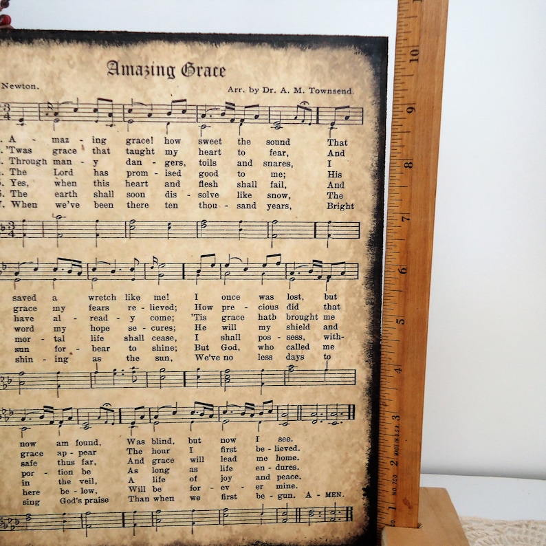 Amazing Grace Hymn Religious Art Song Amazing Grace Sign - Etsy