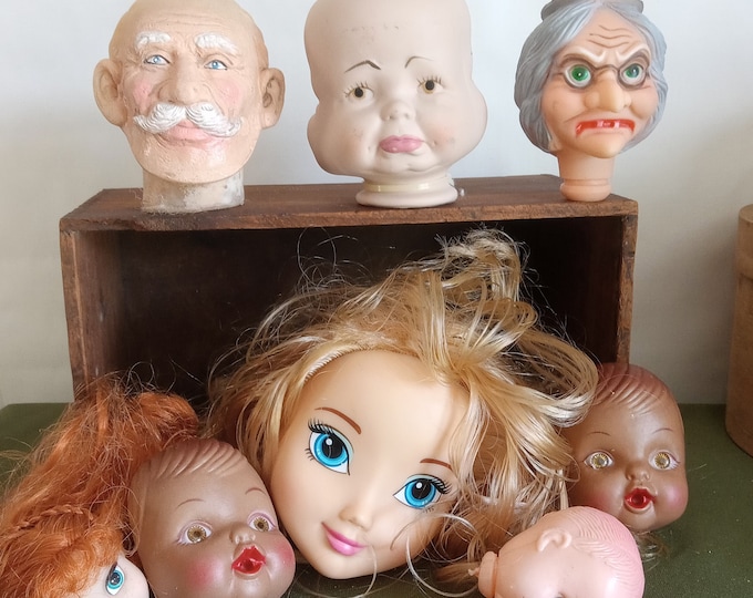 Doll Heads, Spooky Head, Creepy Halloween, Vintage Antique, Altered Art ...
