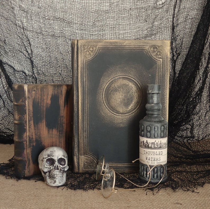 Spooky Creepy Halloween Book Display Decor Apothecary Haunted - Etsy