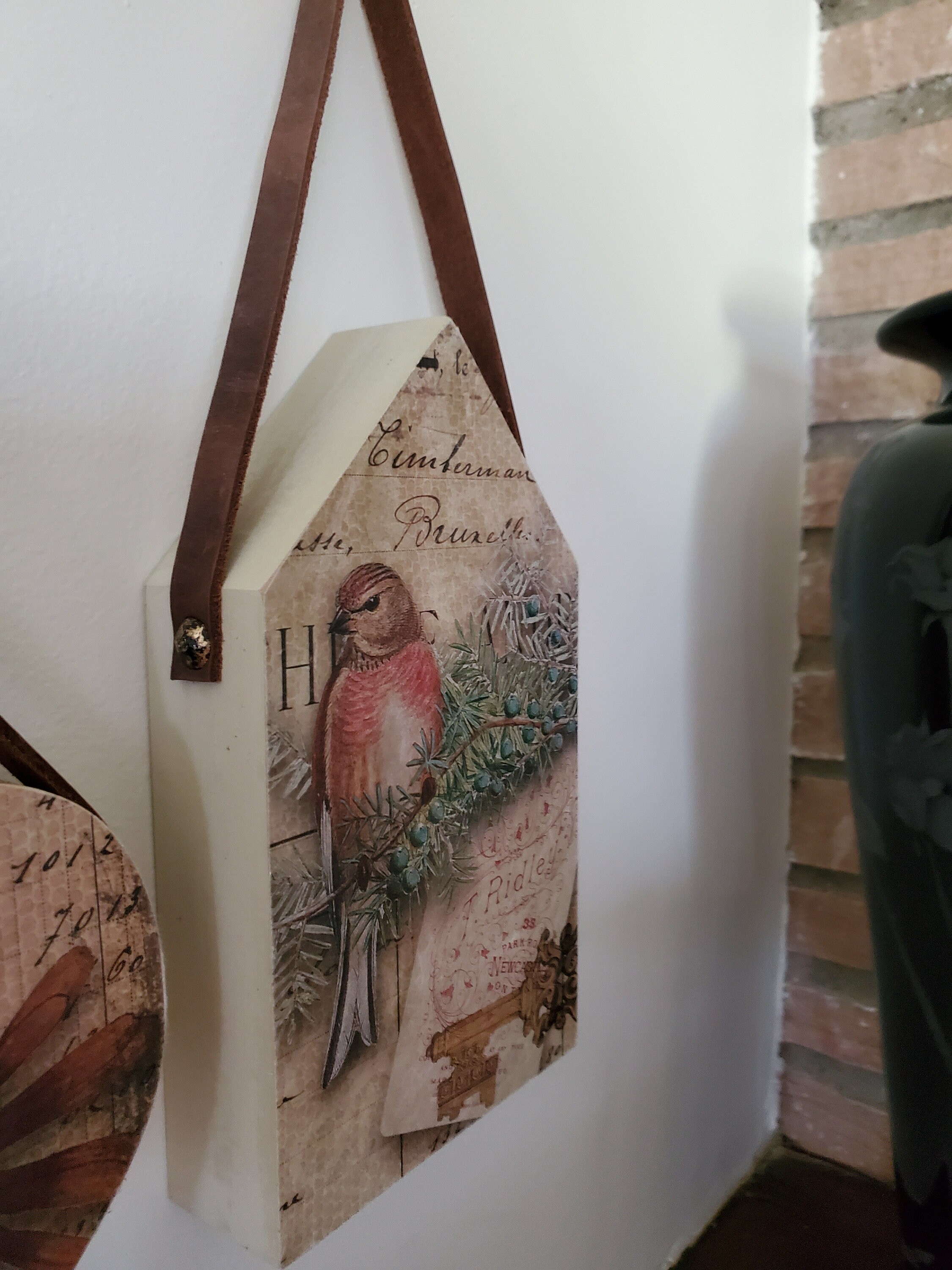 3 Wall Hangings of Solid Wood for Home Decor, 2 With Flowers, and 1 ...