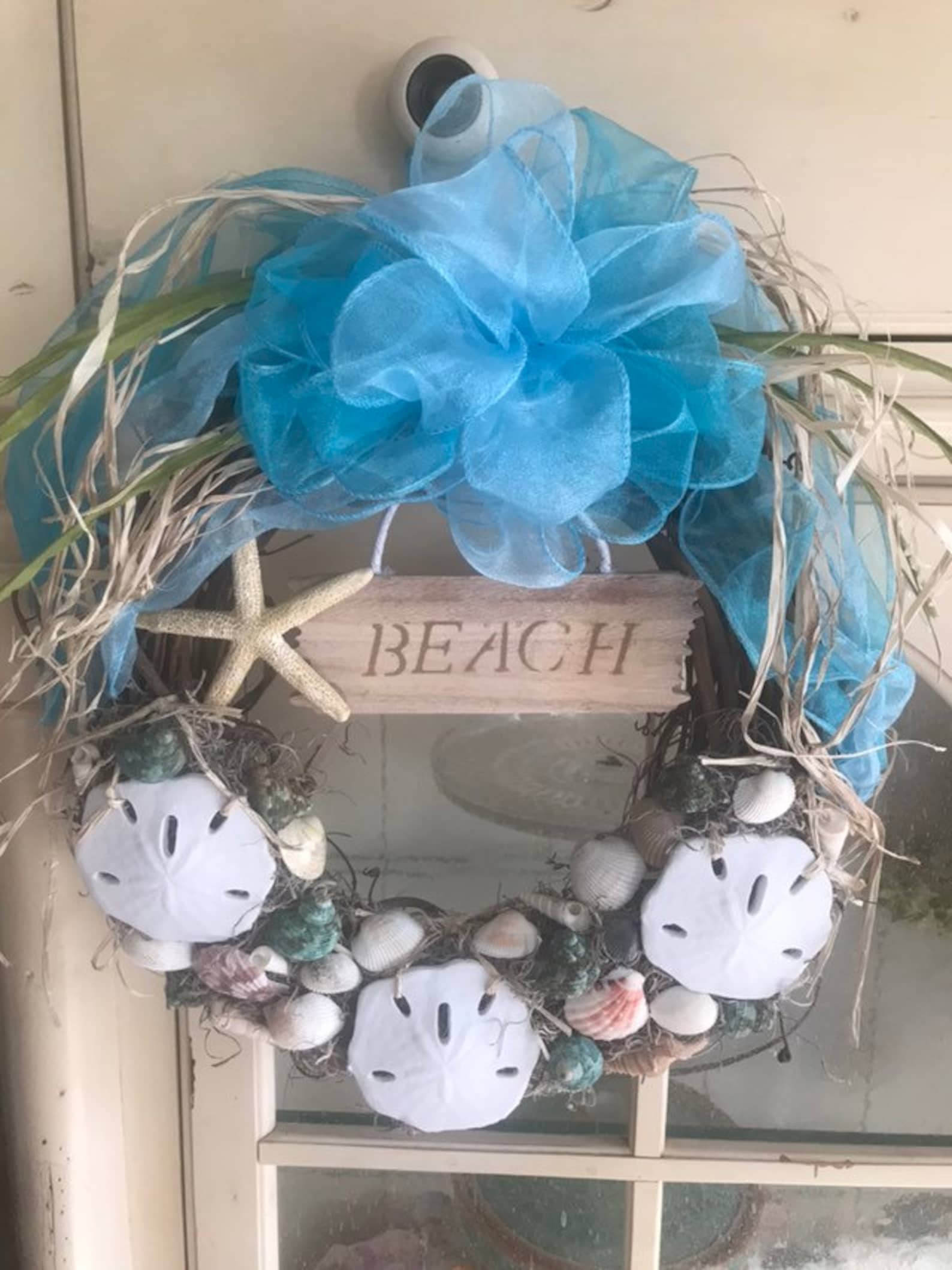 Beach Wreath Summer Shell Wreath Sand Dollar Wreath | Etsy
