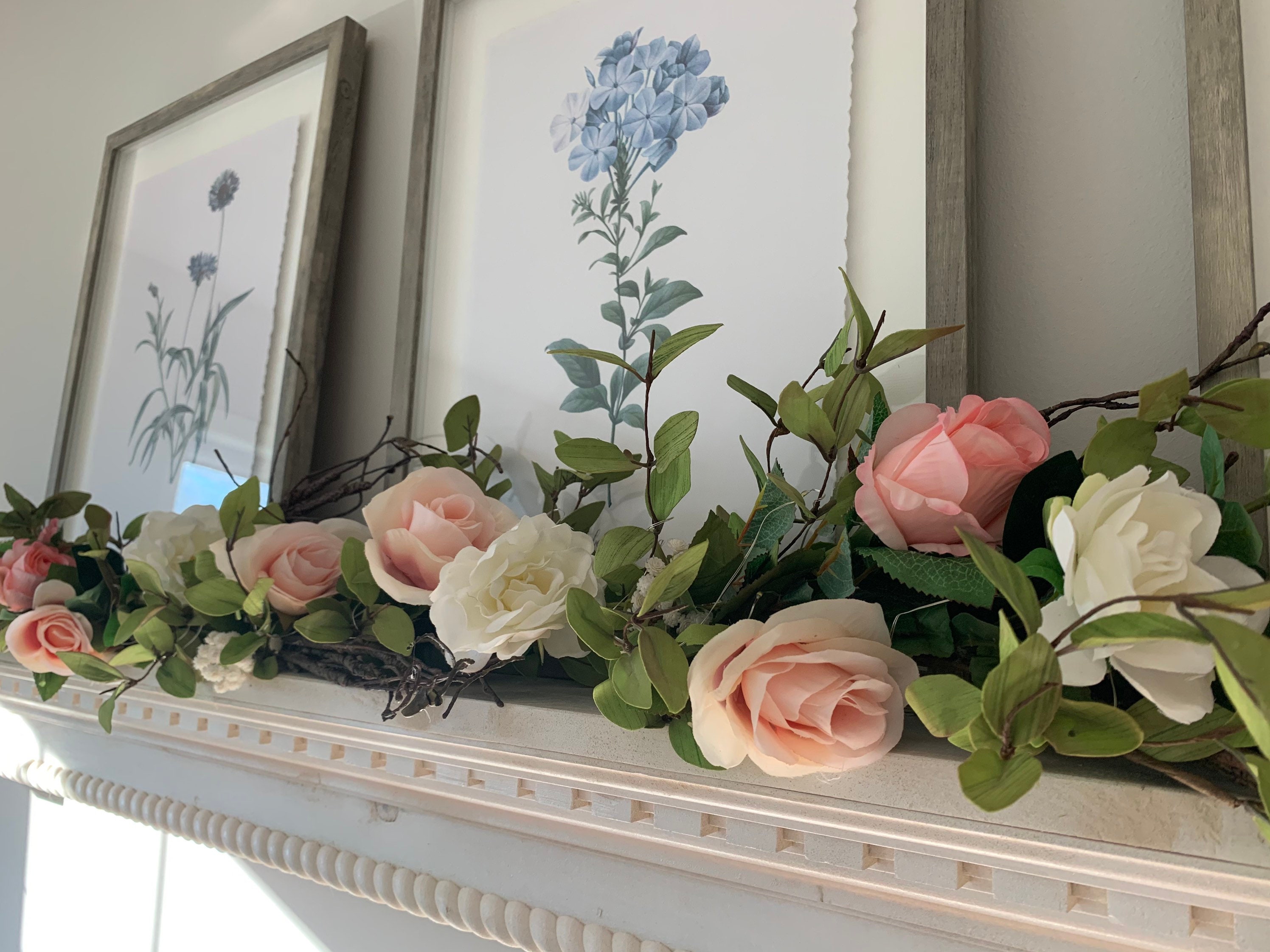 Summer Mantle Garland Red Rose Gardenia Spring Mantle | Etsy