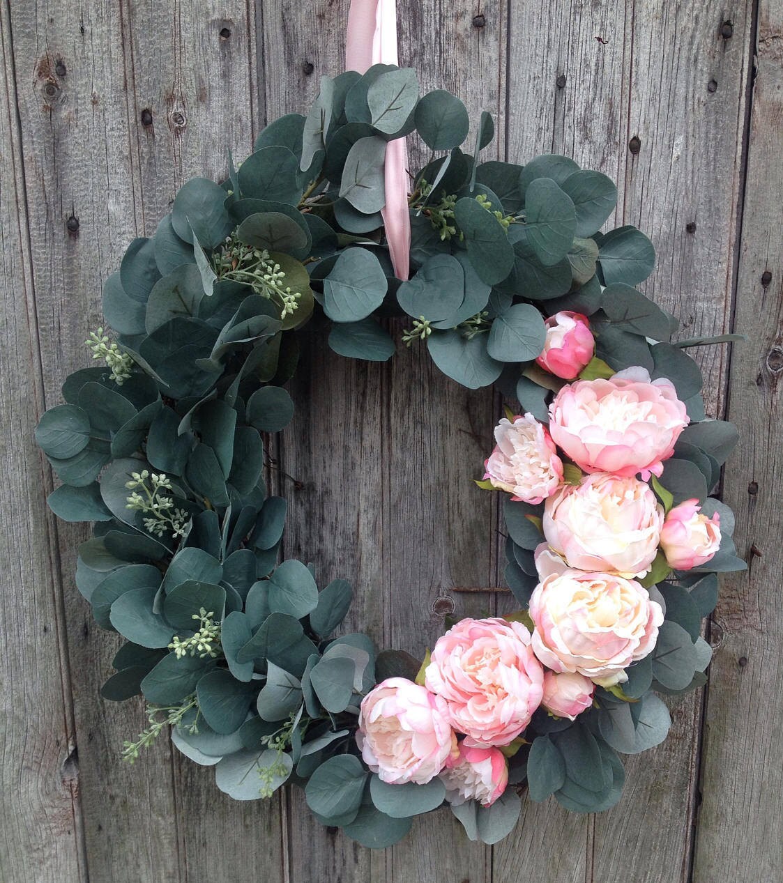 Eucalyptus Wreath Eucalyptus Peony Spring Wreath Summer - Etsy UK