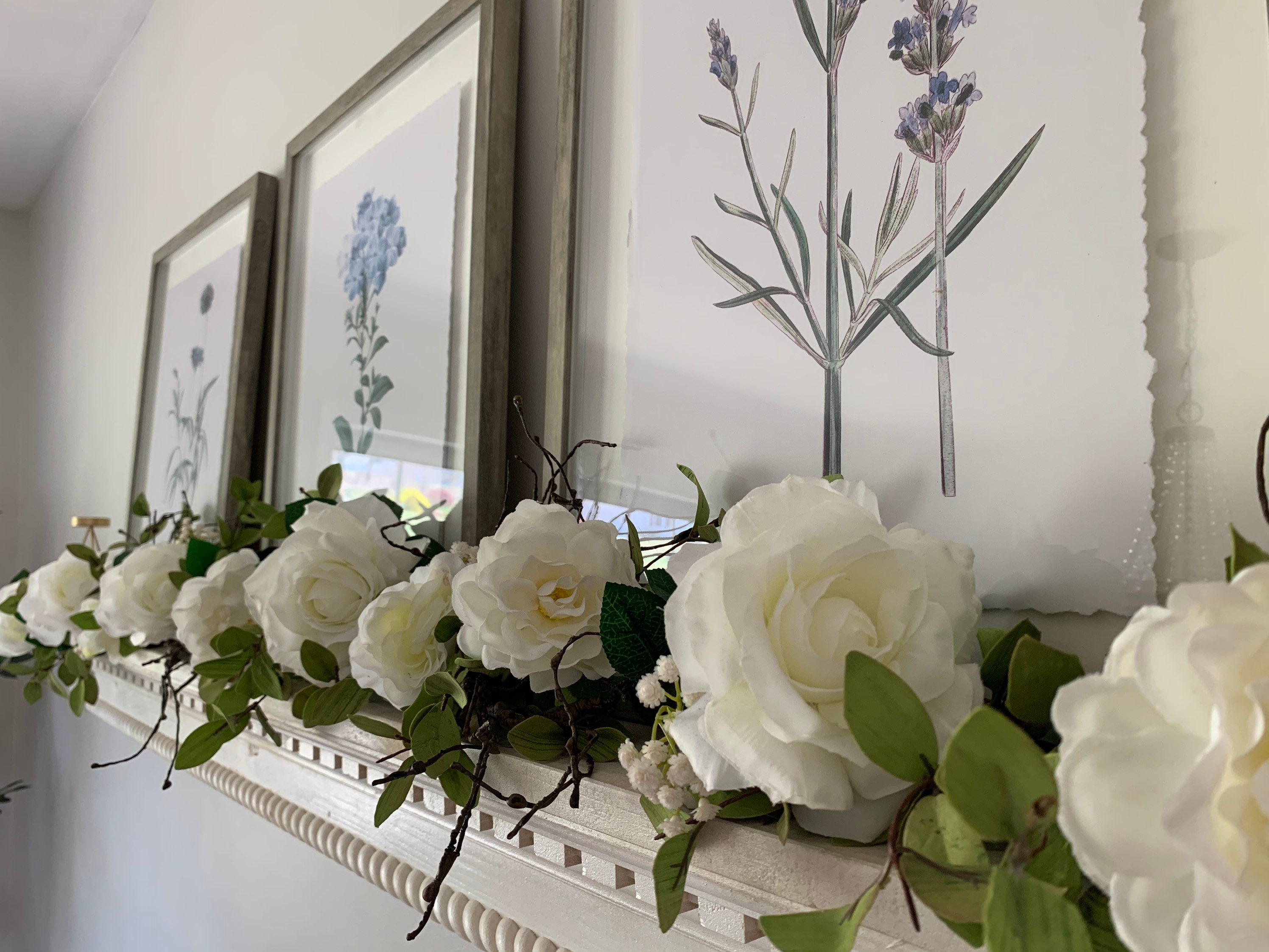 Summer Mantle Garland Red Rose Gardenia Spring Mantle | Etsy