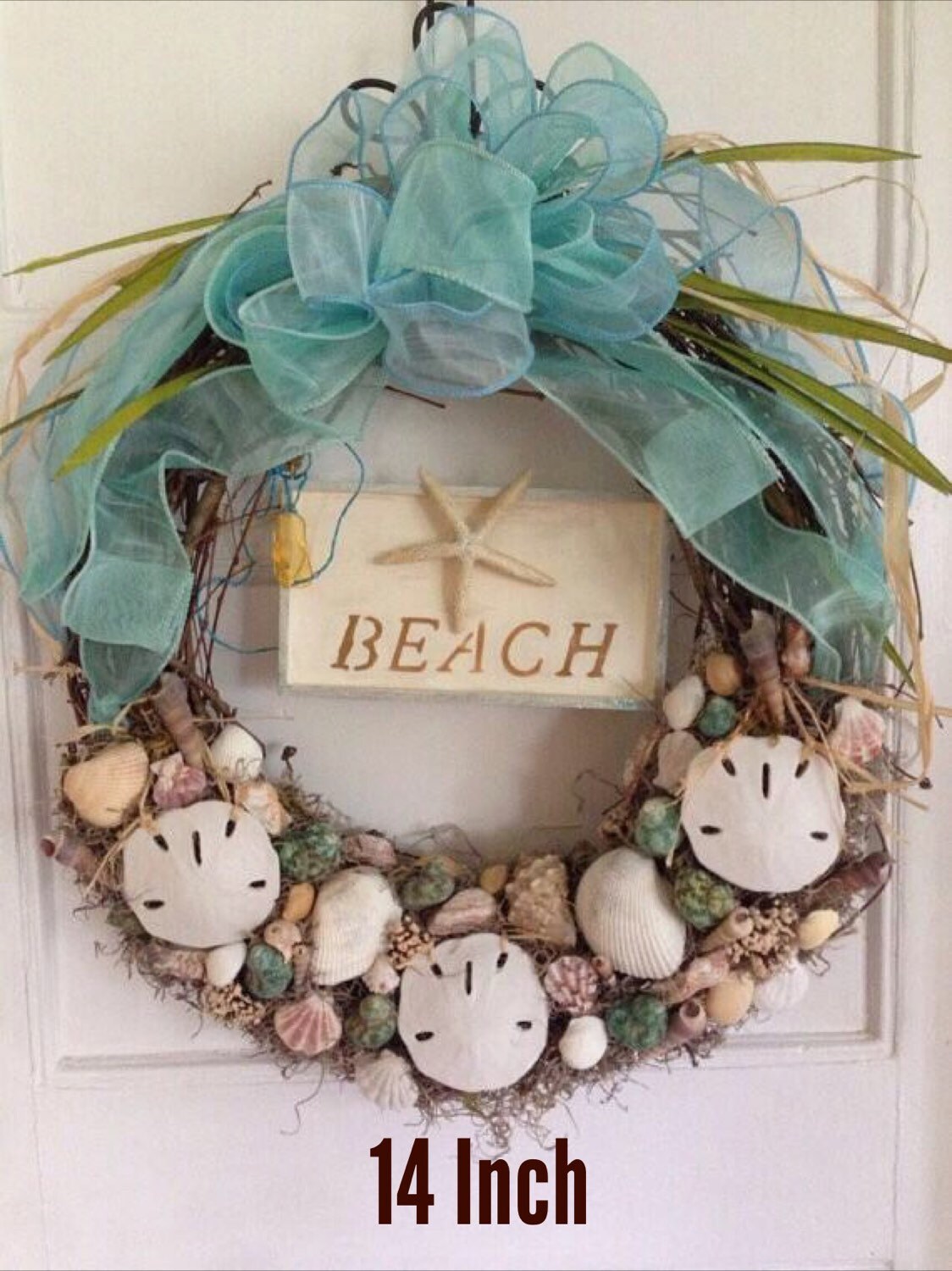 Beach Wreath Summer Shell Wreath Sand Dollar Wreath | Etsy