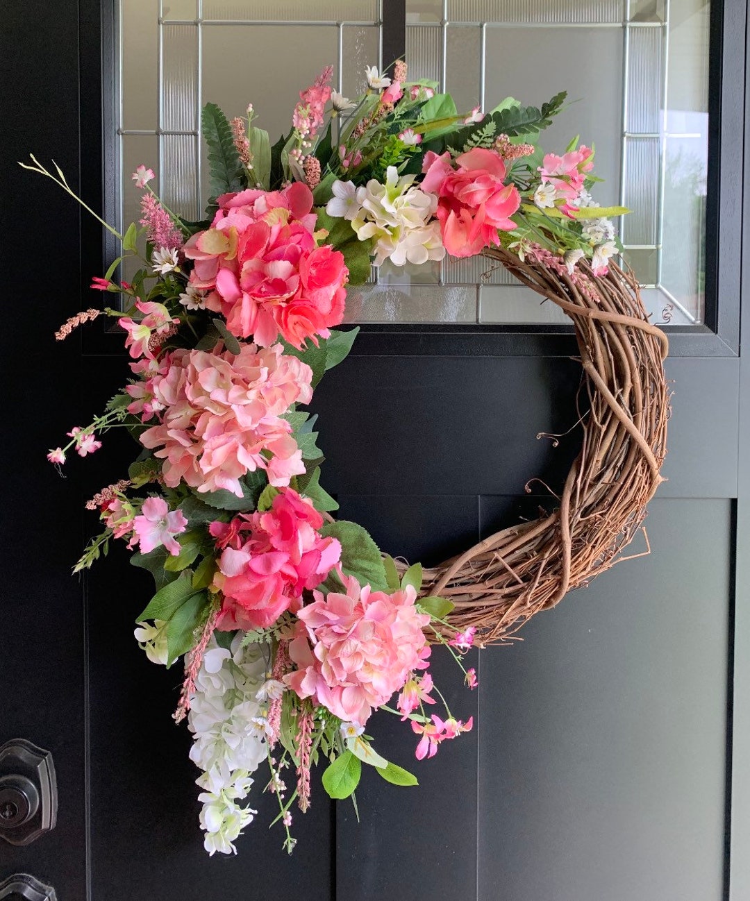 Hydrangea Wreath, Spring Wreath, Summer Wreath, Farmhouse Decor ...