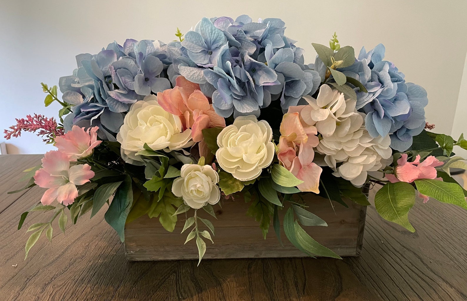 Hydrangea Box Summer Hydrangea Box Farmhouse Decor - Etsy