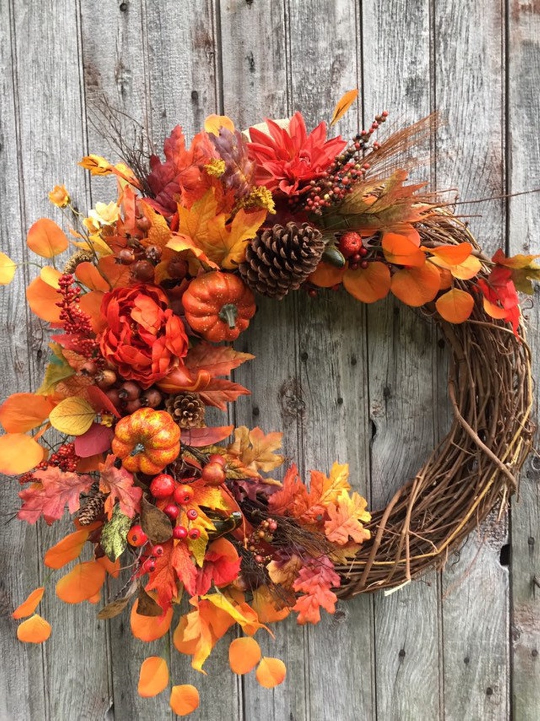 Autumn Wreath, Harvest Decor, Fall Wreath, Thanksgiving Wreath, Fall ...