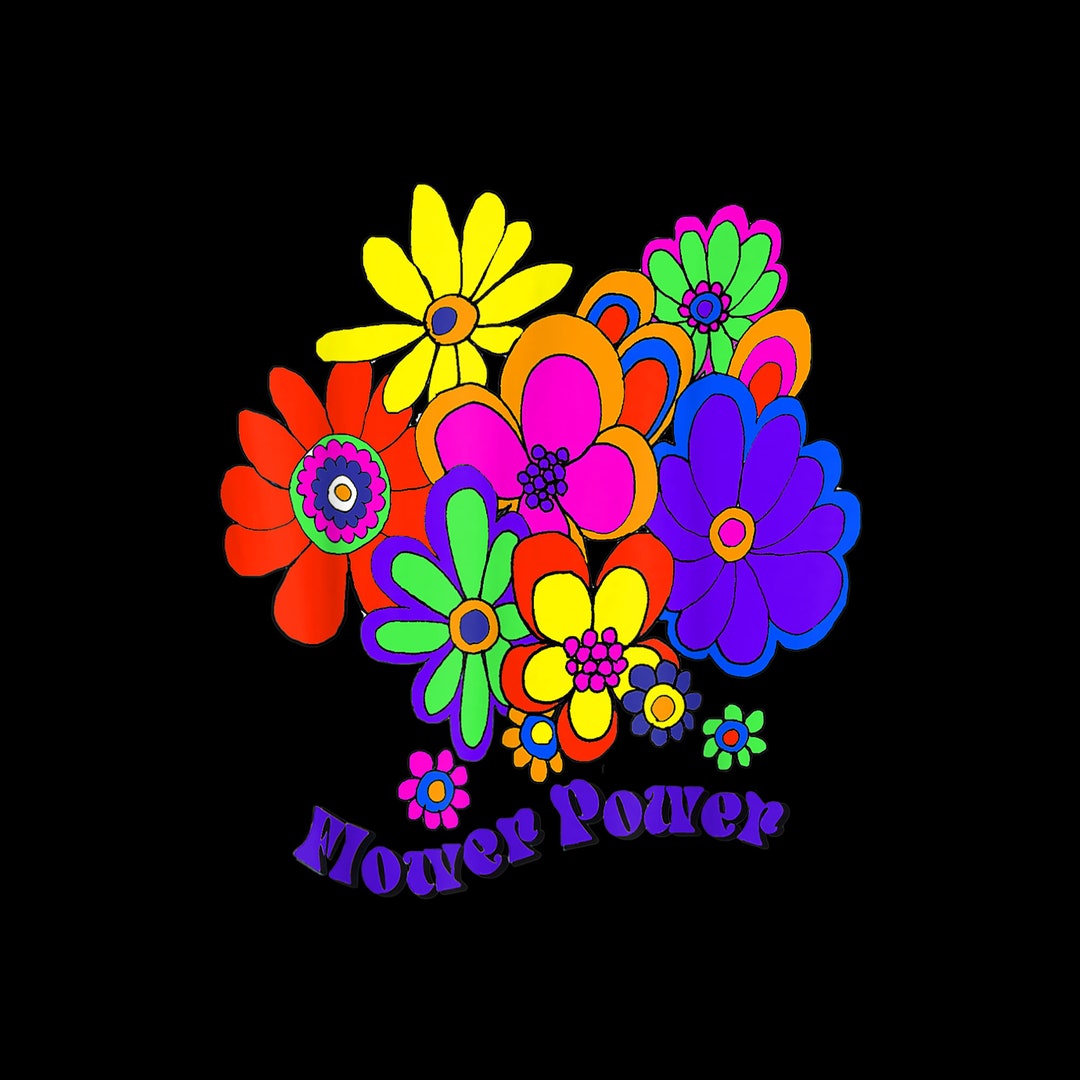 60s & 70s Retro Flower Power Digital PNG - Etsy