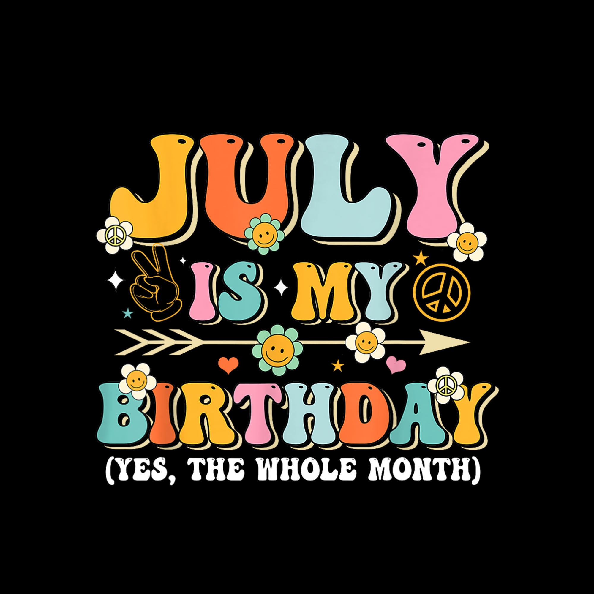 July is My Birthday Yes the Whole Month Cute Groovy Gift - Etsy