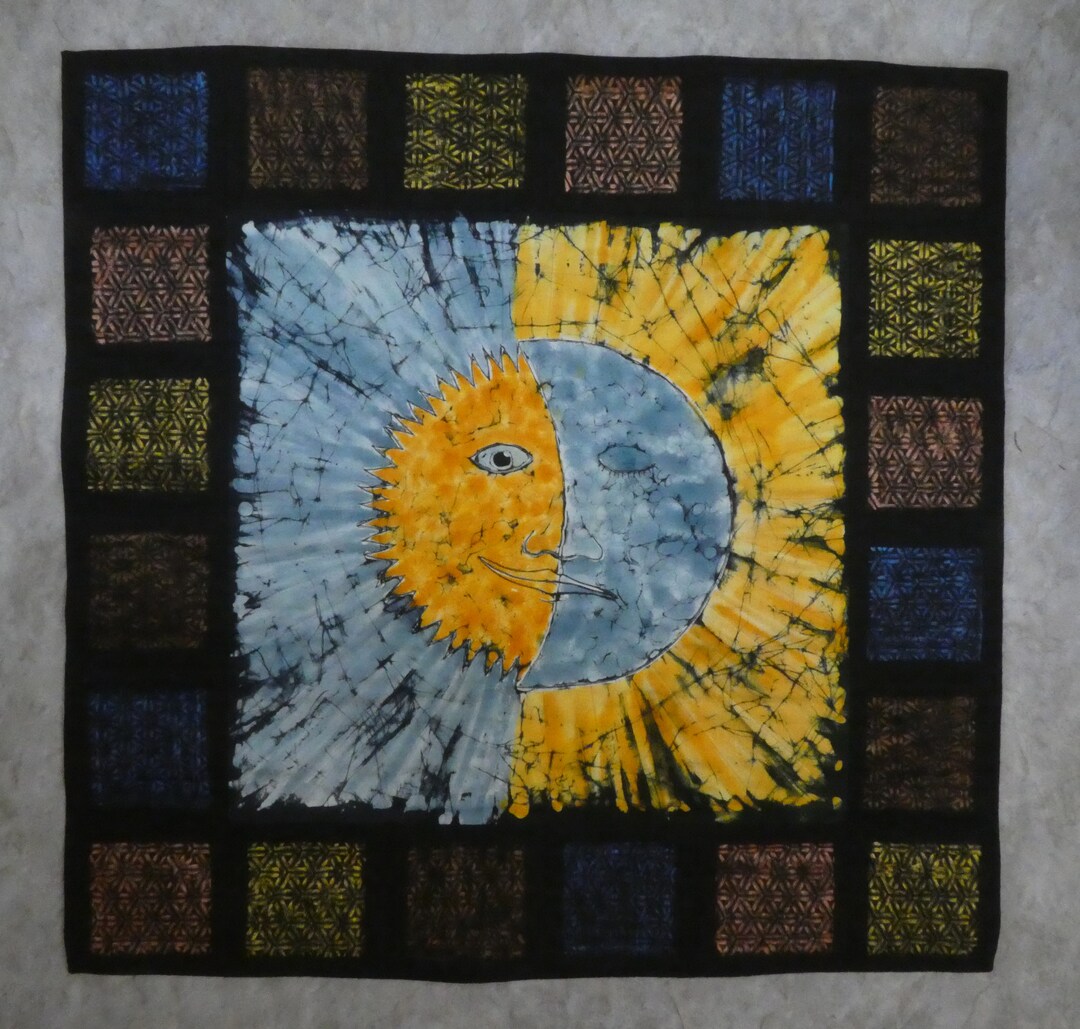 Sun and Moon Batik Art Quilt - Etsy