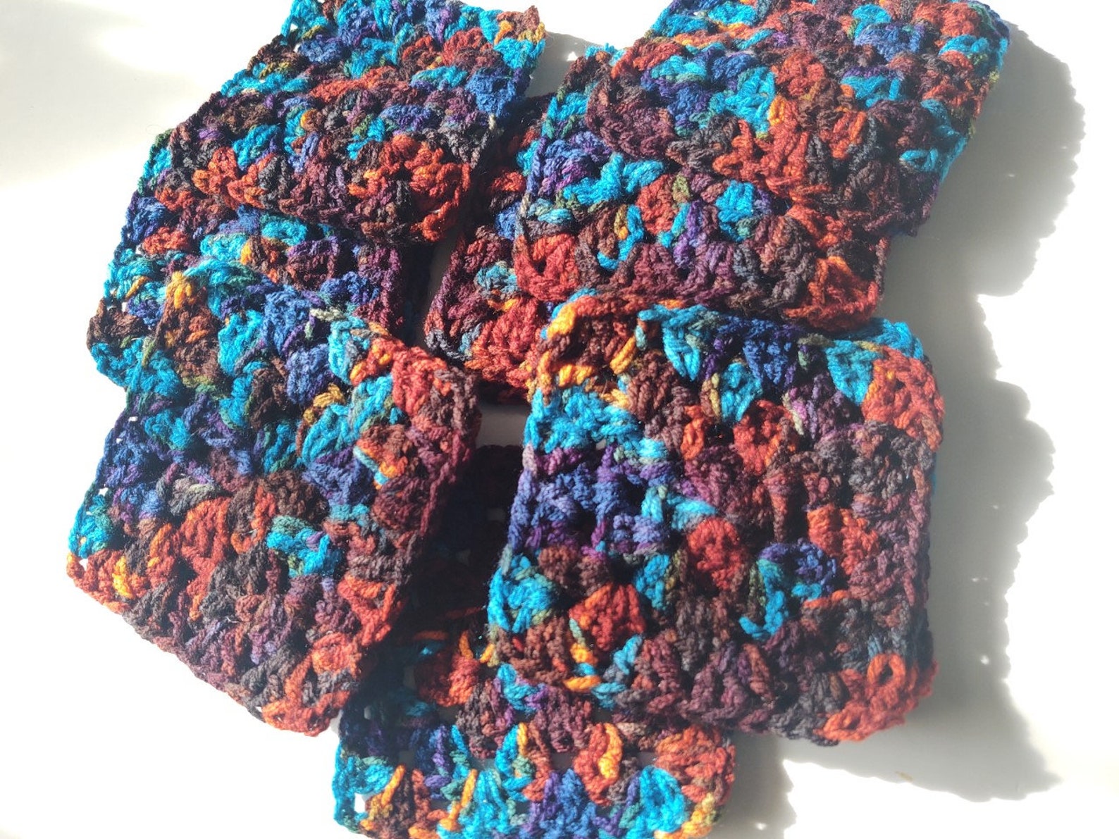 Crochet Boho Granny Squares Set of 12 Beaconhillcollect Crochet Boho ...