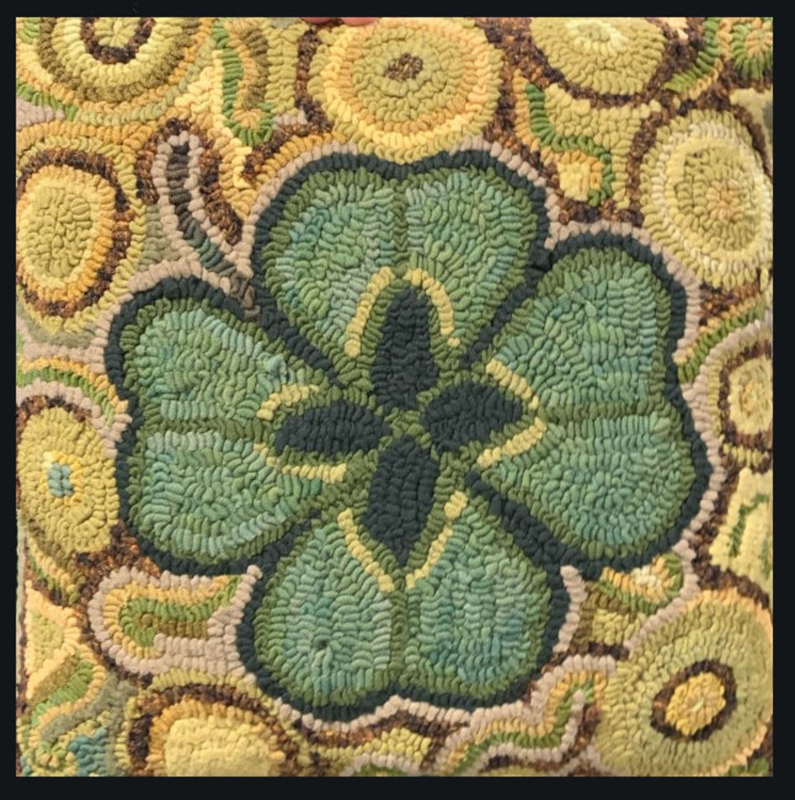 Hooked Rug Clover Beaconhillcollect Clover Hooked Rug - Etsy Norway