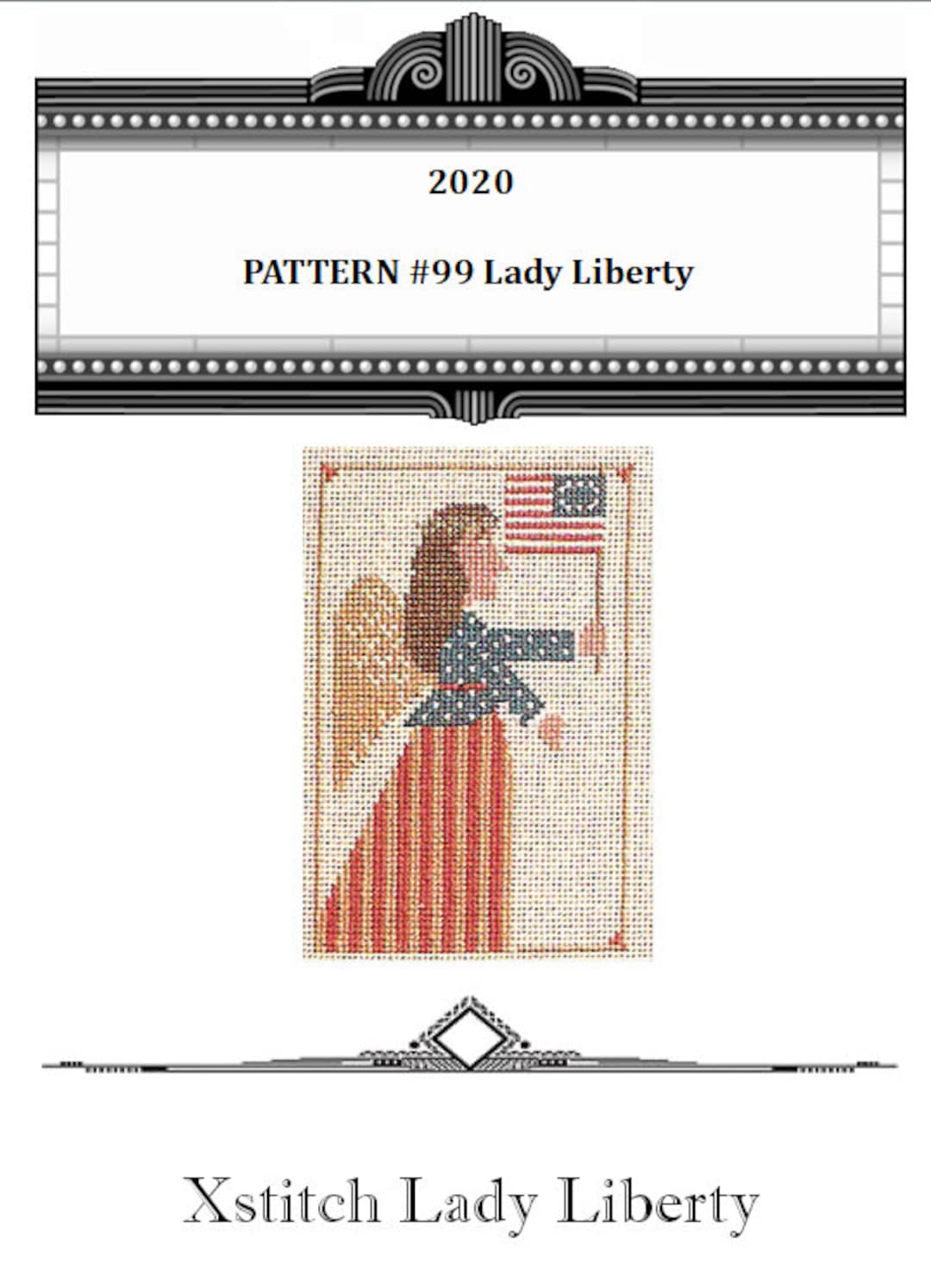 X Stitch Pattern Lady Liberty PDF Only Beaconhillcollect X Stitch Lady ...