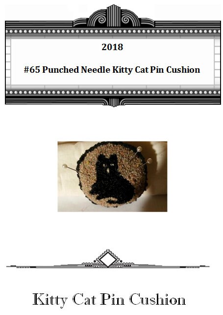 Hooked Punched Rug Kitty Cat Pincushion PDF PATTERN ONLY ...