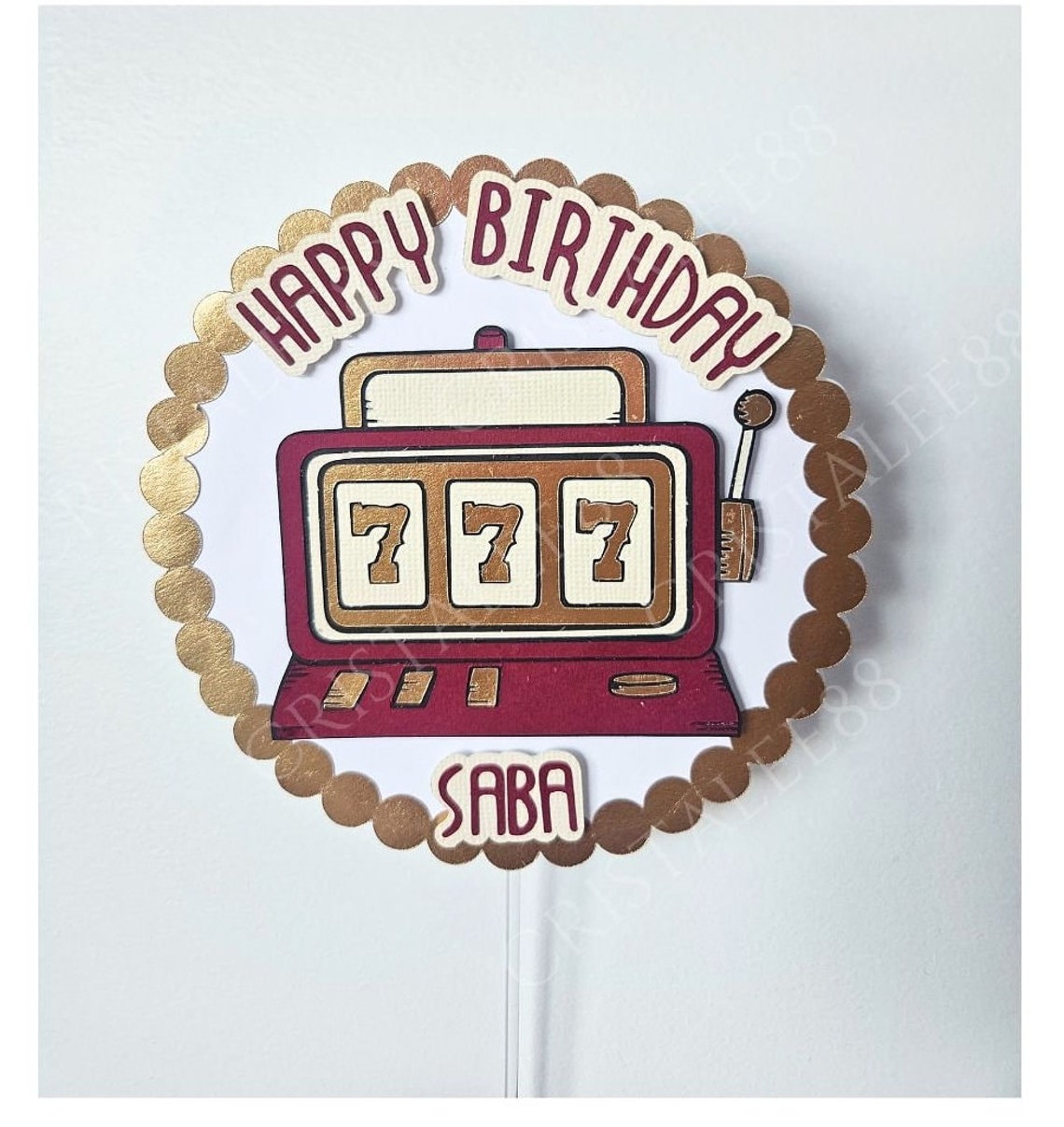 Casino Personalized Cake Topper | Birthday Topper | Slot Machine - Etsy