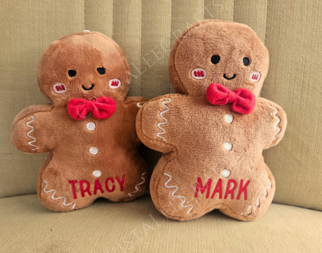 Personalized Gingerbread Man Plush - Holiday Plush | Stocking Stuffer ...