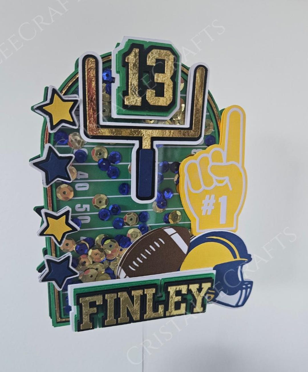 Football Shaker Cake Topper Sports Party First Year Down NFL Party ...