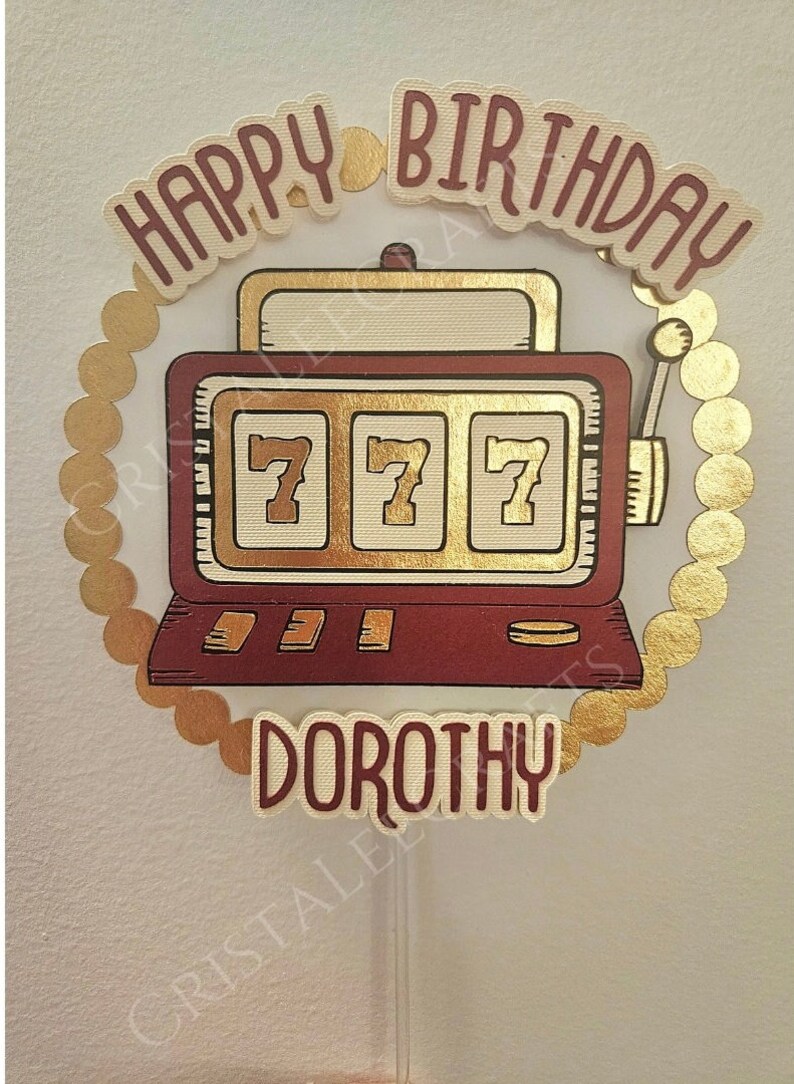 Casino Personalized Cake Topper | Birthday Topper | Slot Machine - Etsy