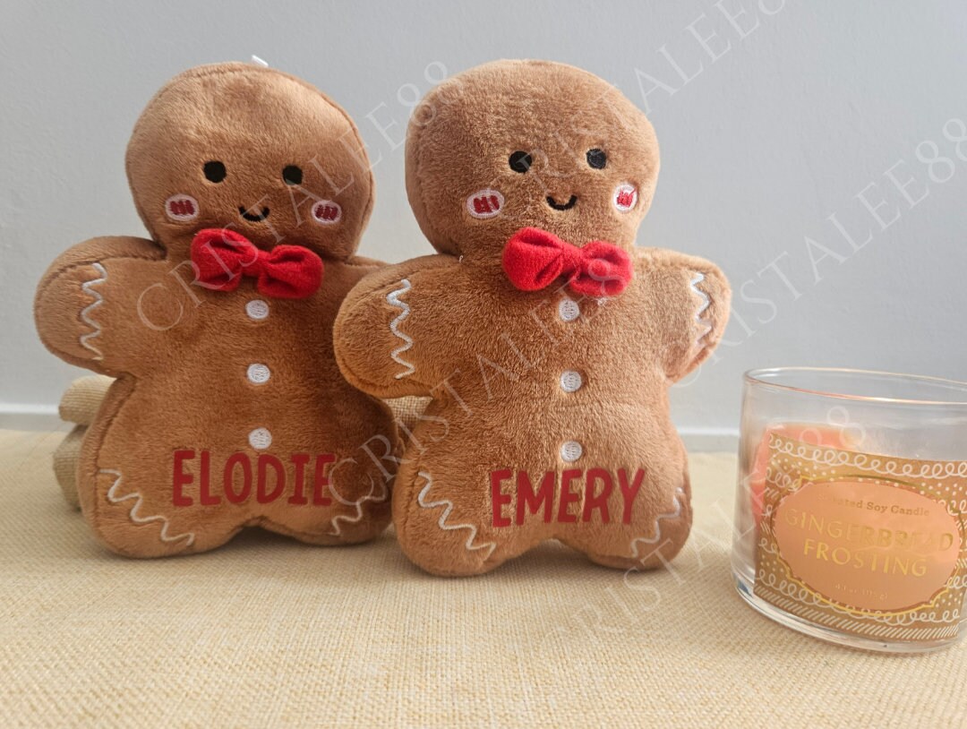 Personalized Gingerbread Man Plush Holiday Plush Stocking Stuffer - Etsy