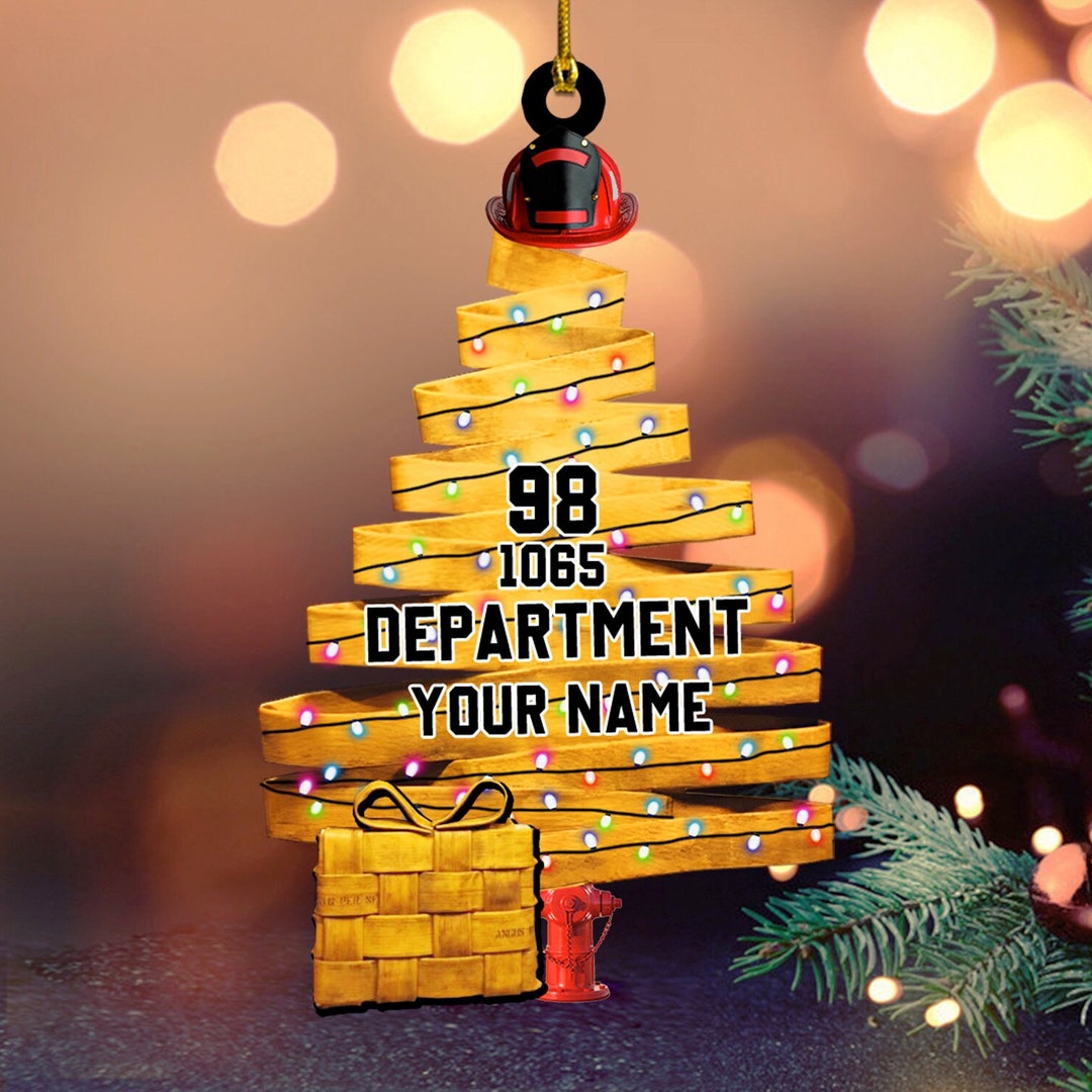Personalized Christmas Tree Firefighter Ornament Firefighter - Etsy