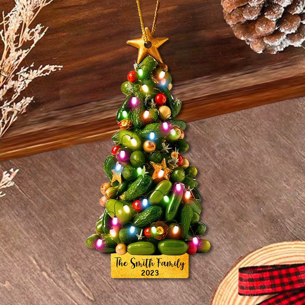 Personalization Family Pickles Christmas Tree Ornament, Pickle Lover ...