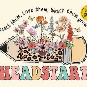 Head Start PNG, Retro Teacher Shirt Png, Teacher Png, Back to School ...