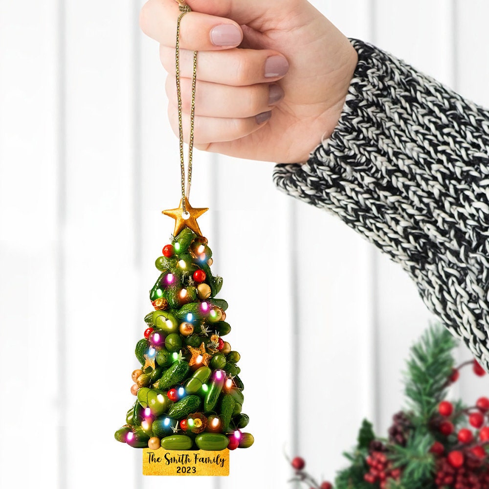 Personalization Family Pickles Christmas Tree Ornament, Pickle Lover ...