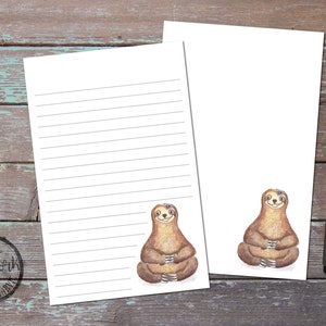 Sloth Printable Stationary Animal Letter Writing Paper Instant Download ...