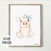 Girl's Nursery Room Pig Art Print Printable Wall Art - Etsy