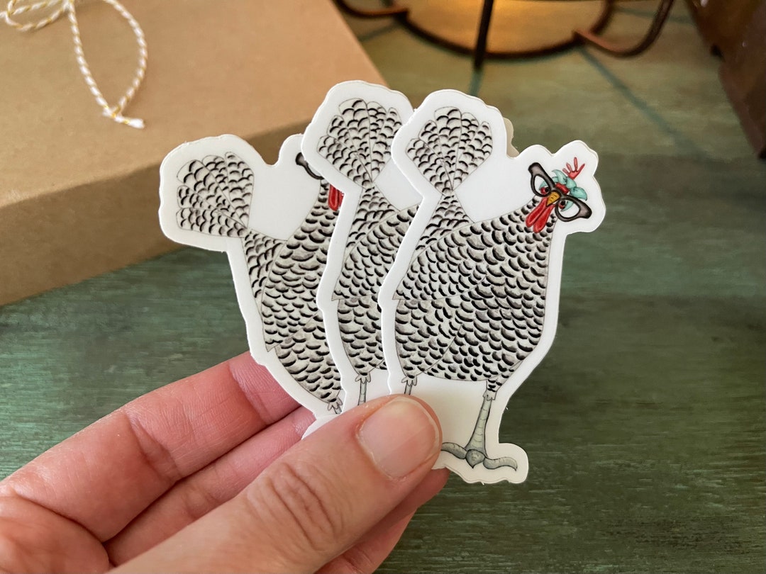Chicken Sticker Set of 3 Small Chicken Lover Gift - Etsy