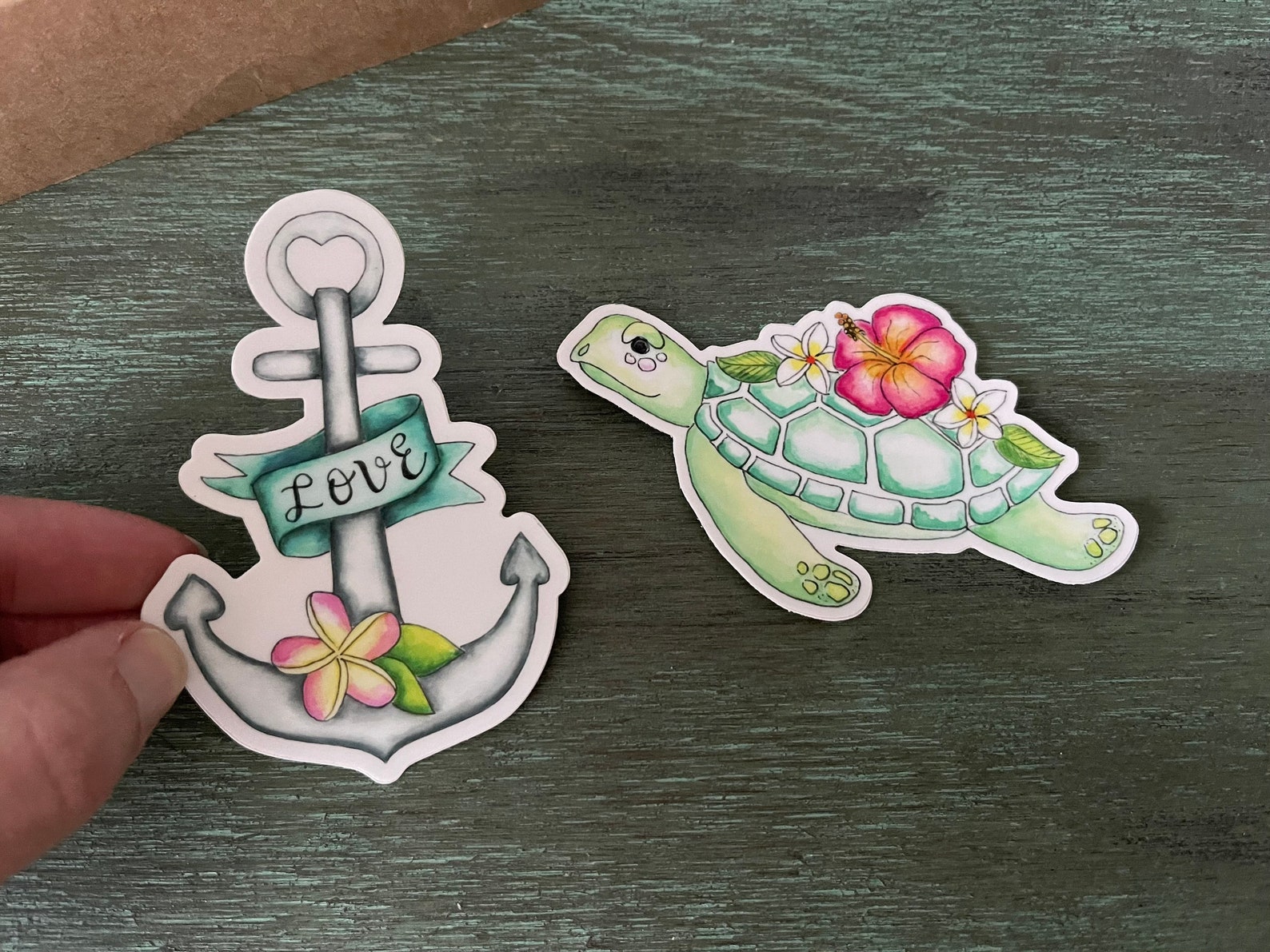 Tropical Stickers Set for Beach Lovers 1 Anchored in Love - Etsy