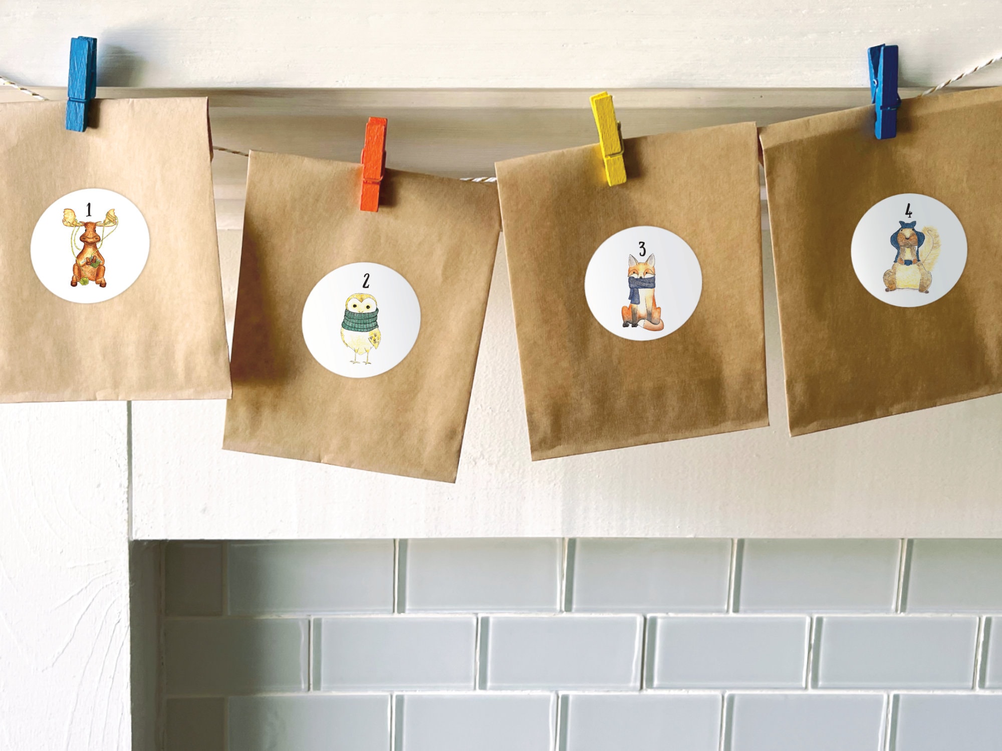 2 Inch Printable Advent Stickers Yarn Advent Calendar Labels - Etsy