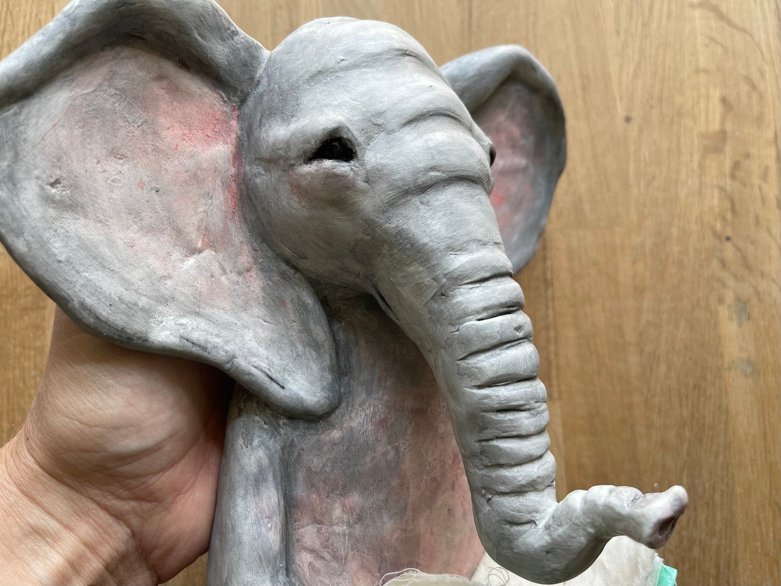 Elephant Nursery Art One-of-a-kind Elephant Sculpture - Etsy