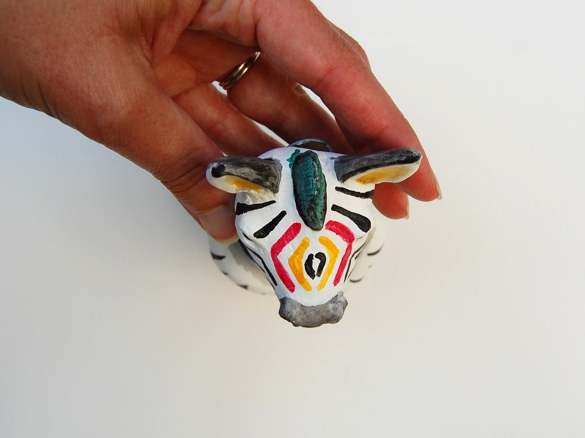 Zebra Figurine Hand-sculpted Clay Animal Ready to Ship | Etsy